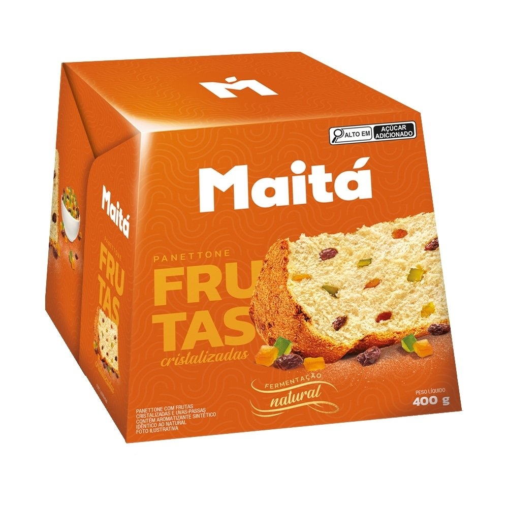 Panetone Maitá com Frutas Cristalizadas 400g - Embalagem com 18 ...