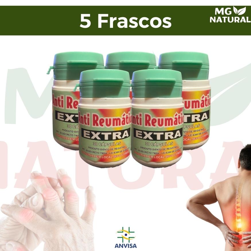 Kit 5 Anti Reumático Extra Composto 100% Natural 30 Cápsulas Original ...