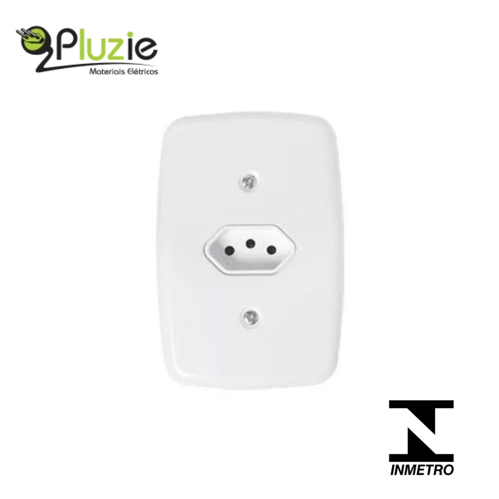 Tomada Simples 20A 2P+T 250V Branca Com Espelho 4x2 | Shopee Brasil