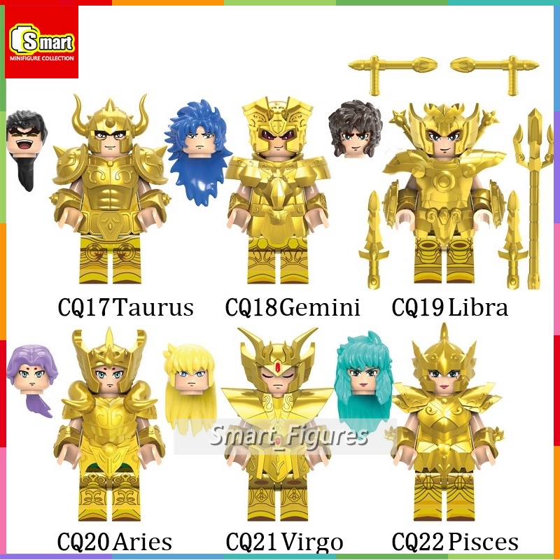 CQ17-22 Minifigure Golden Saint Seiya Gemini Libra Doze Blocos De ...