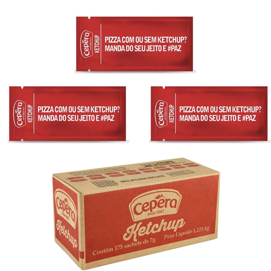 Sachê Ketchup Tradicional 7g 525 Unidades Cepêra Food Service | Shopee ...