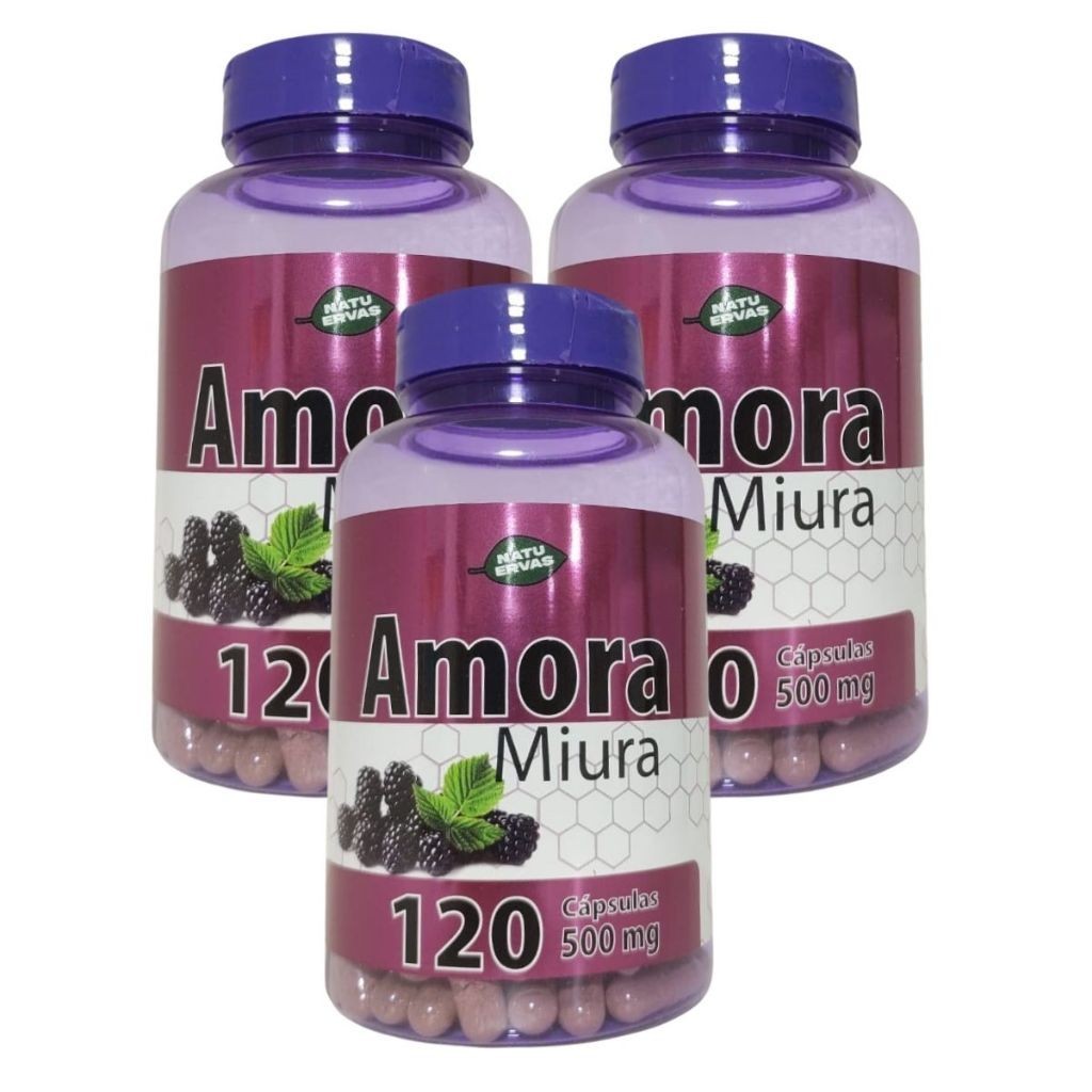 Amora miura 100% pura 120 capsulas de 500 mg (1-2-3 potes) natuervas ...