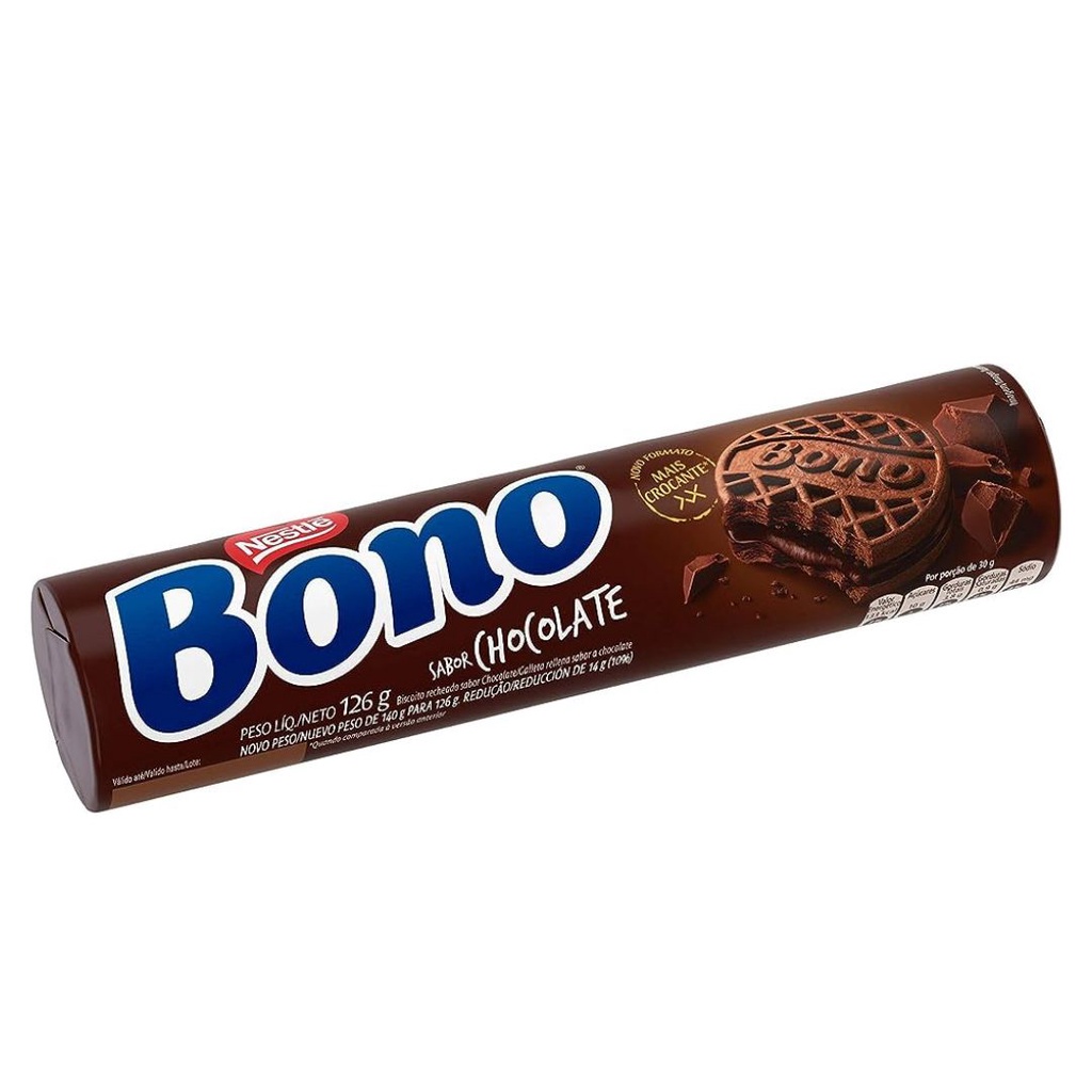 Kit 3 Biscoito Recheado Recheio Chocolate Bono 90g | Shopee Brasil