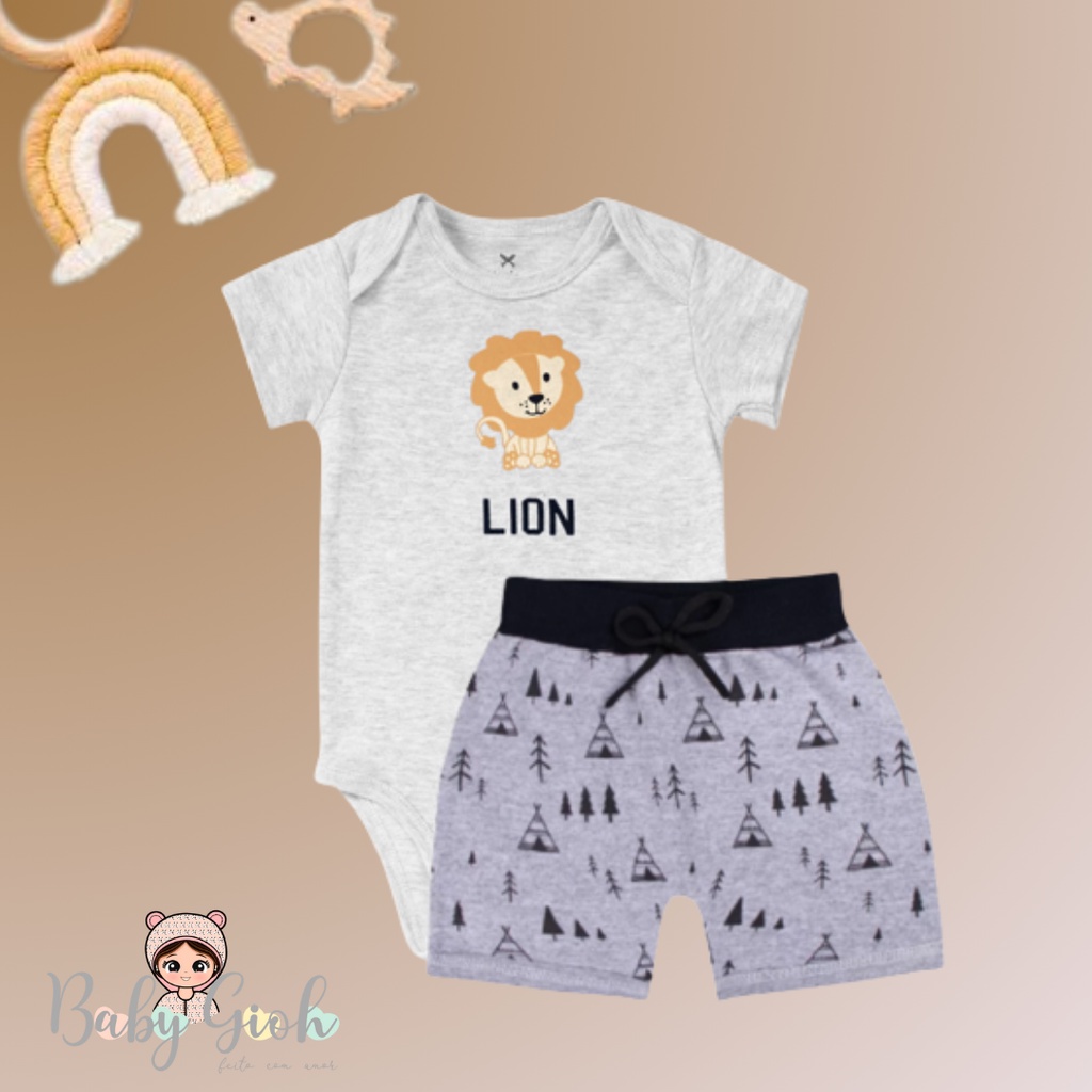 Conjunto de Menino bebê Lion com short cabanas | Shopee Brasil
