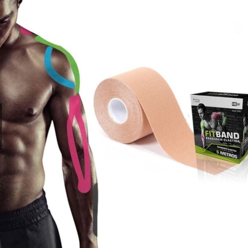 Fita Bandagem Adesiva Elastica Tape Kinesio Taping Funcional Cor Bege Chocolate | Shopee Brasil