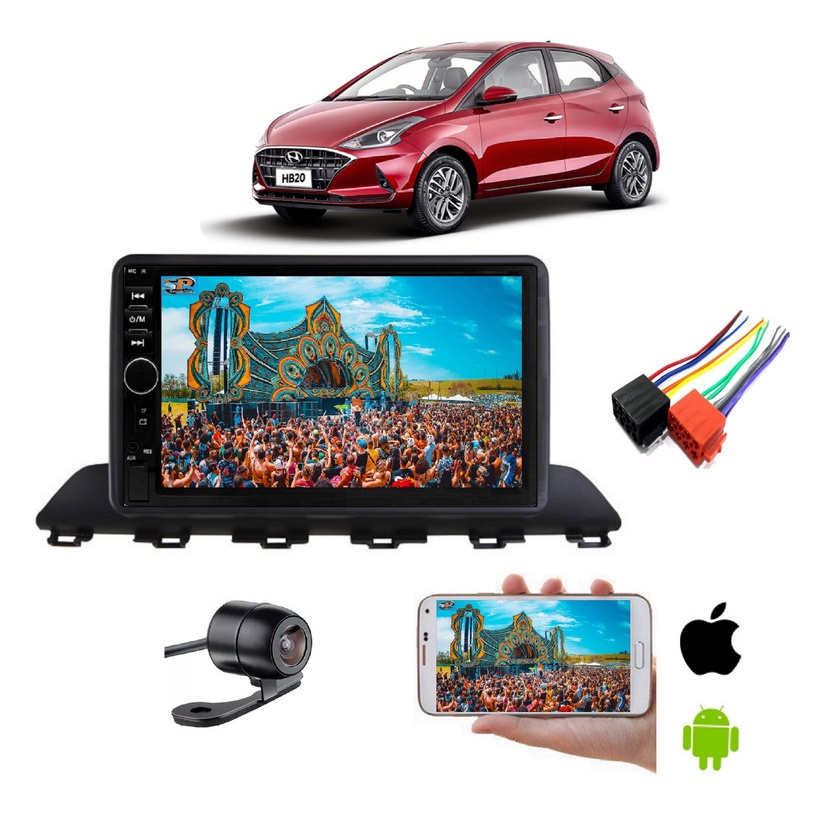 Mp5 Central Multimidia Moldura 2 din HB20 2020 2021 Camera | Shopee Brasil