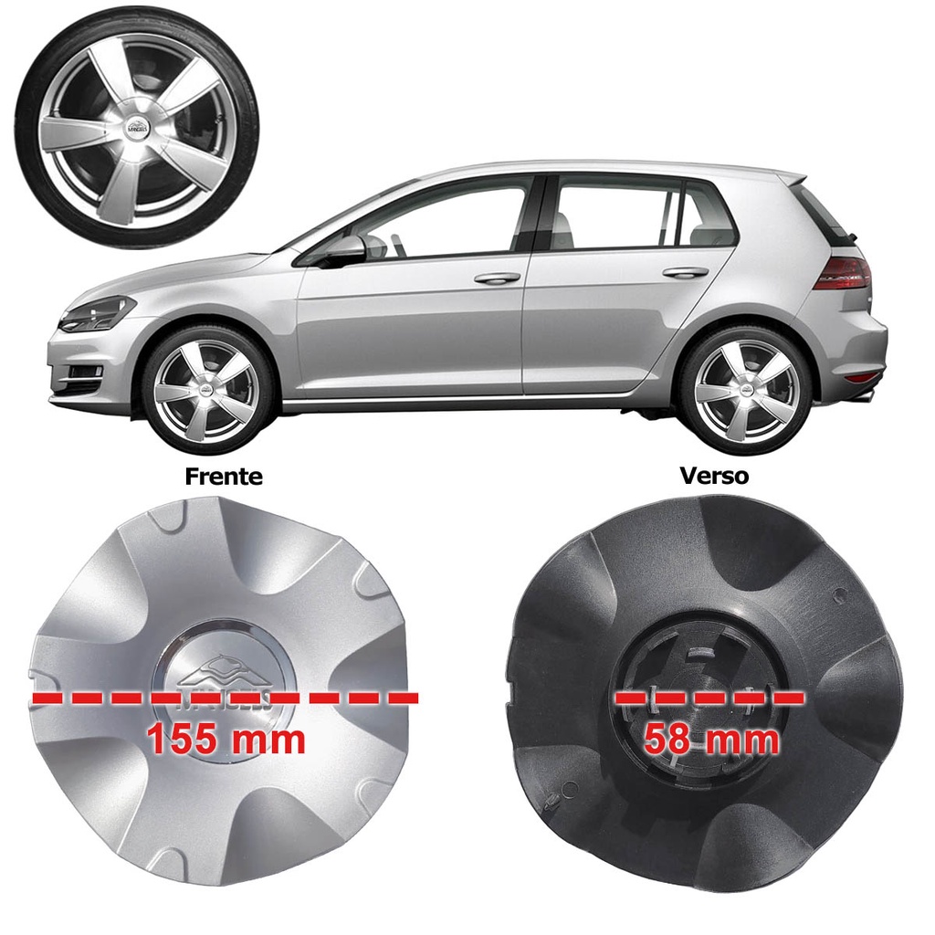 Calota Centro Roda Mangels Elite Prata Aro 15 Aro 17 Emblema | Shopee ...