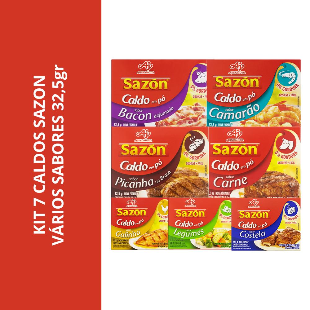 Kit 7 Caldos Sazon Vários Sabores 32,5Gr | Shopee Brasil