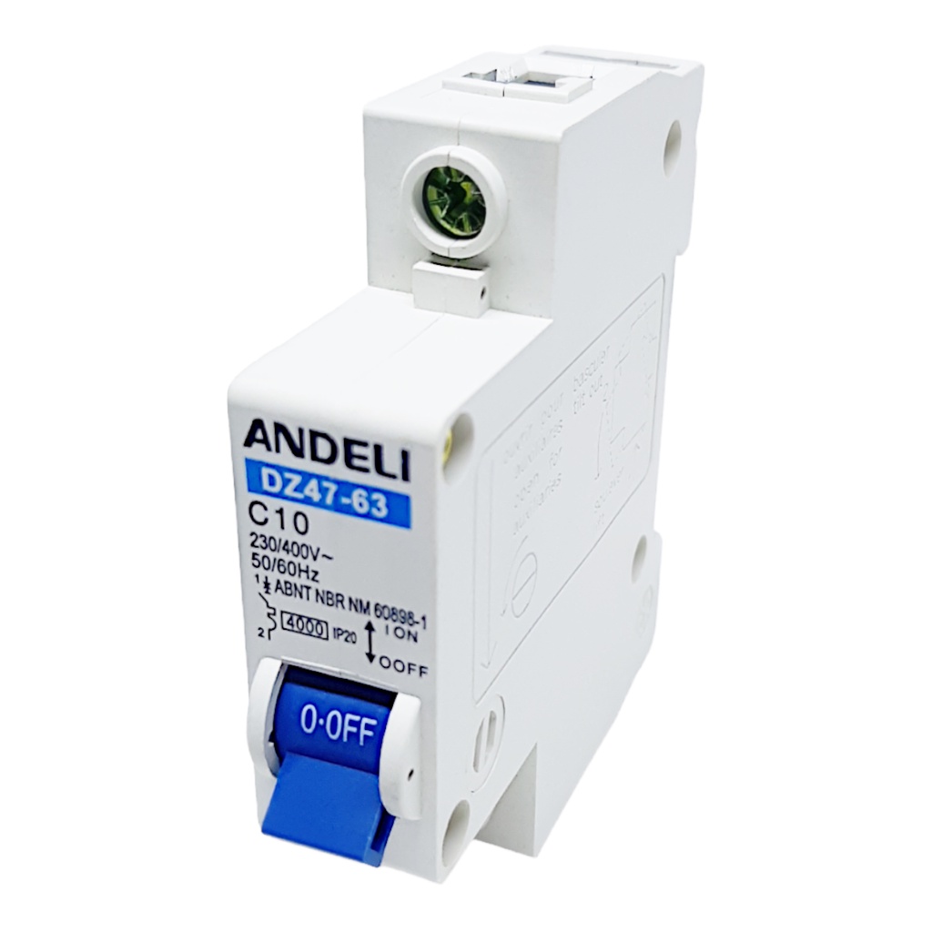 Disjuntor Unipolar 10A - Andeli Dz47-63 | Shopee Brasil