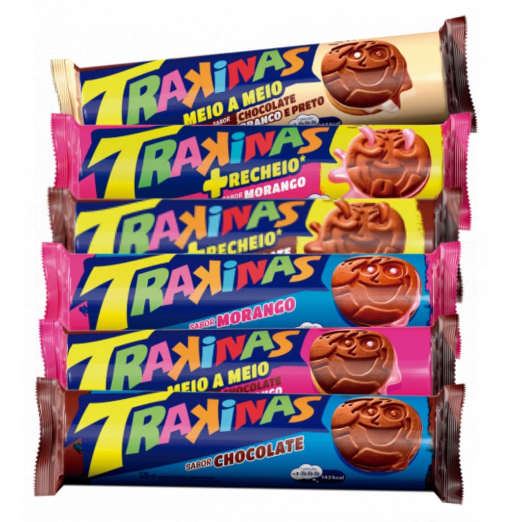 Kit 10 Biscoito Recheado Trakinas Mondelez Bolacha 126g | Shopee Brasil