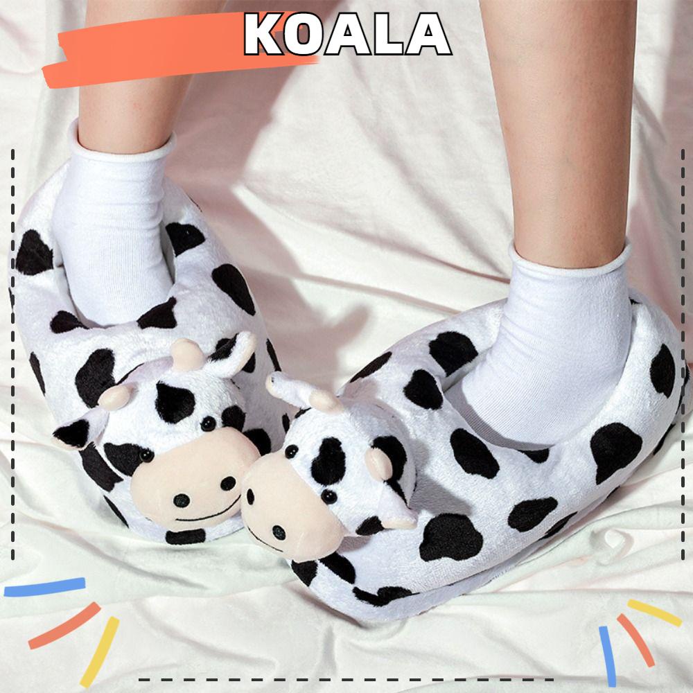 KOALL Chinelos De Vaca De Leite Kawaii Plush Sapatos De Inverno De ...