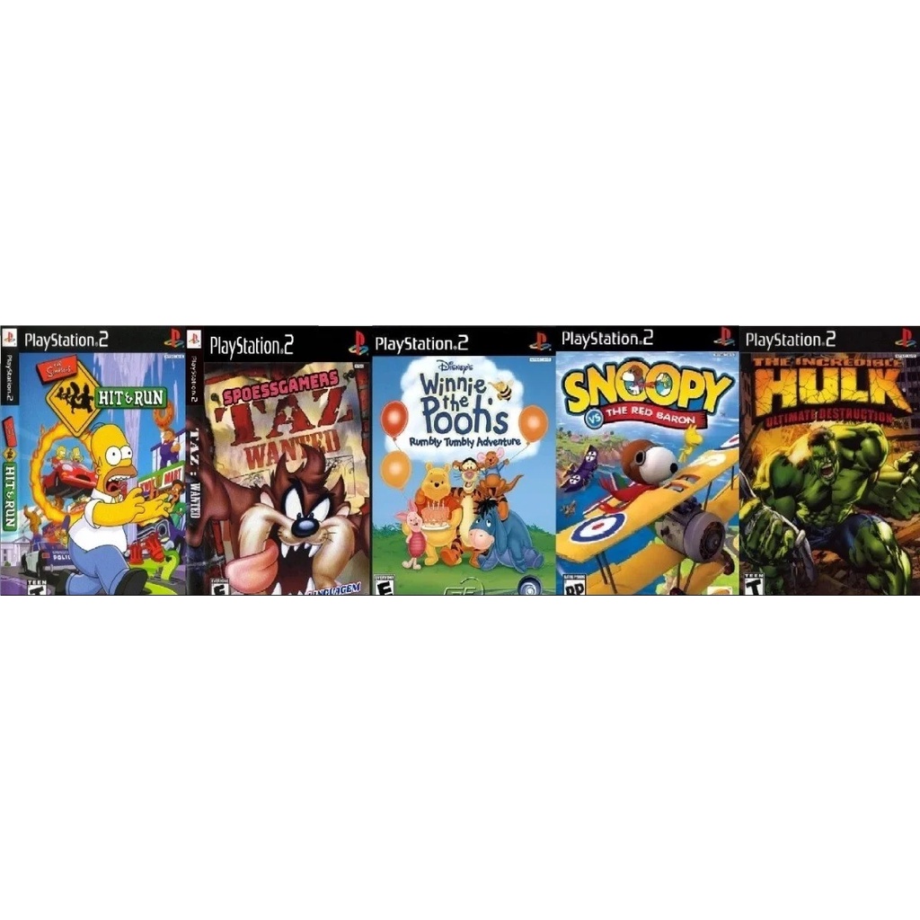 5 Jogos Ps2 Simpsons Taz Snoopy Hulk | Shopee Brasil