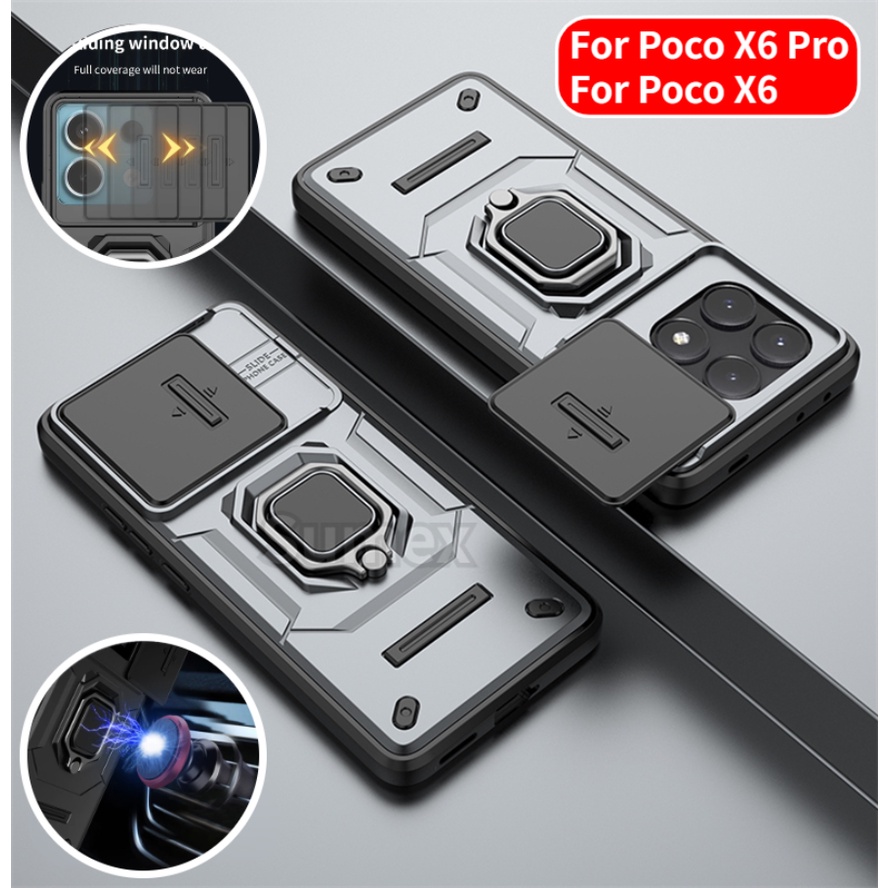 Telefone De Caixa Dura À Prova De Choque Para Xiaomi Pocox6 Poco X6 Pro 5G Suporte Magnético ...