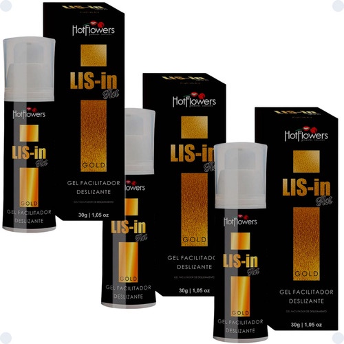 Kit com 3 Gel Lis-in Lubrificante íntimo Deslizante Dessensibilizante ...