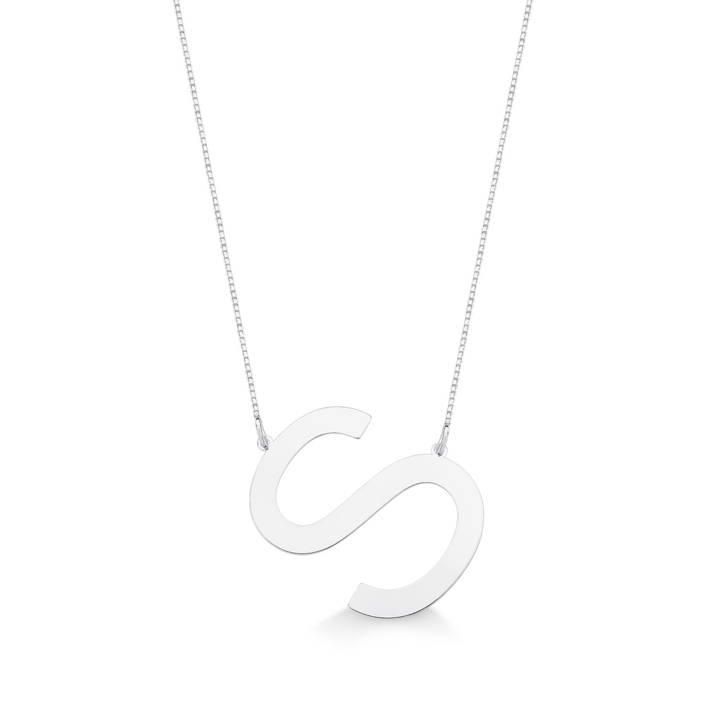 Colar Letra S Grande Prata 925 | Shopee Brasil