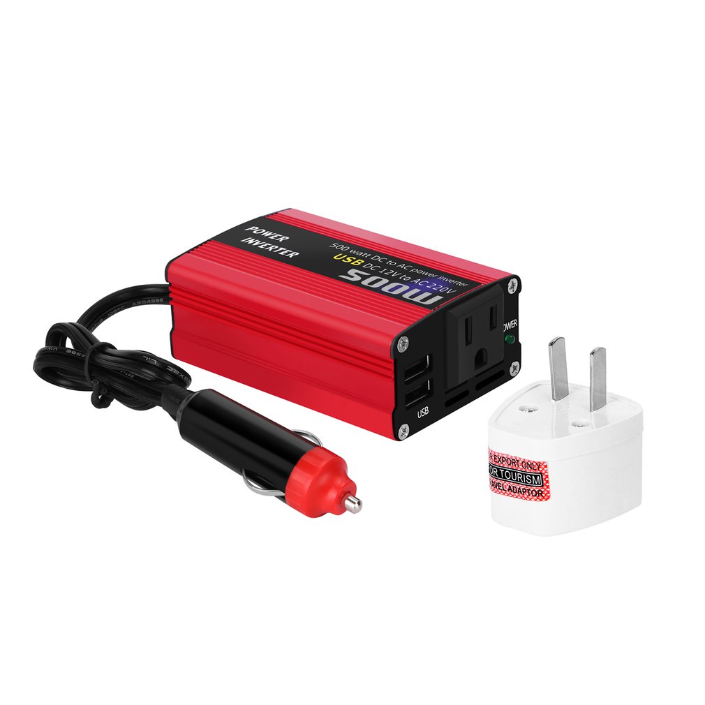 Conversor De Energia 500W DC Para AC 12V A 110V 220V Inversor De Carro Com USB Duplo | Shopee Brasil