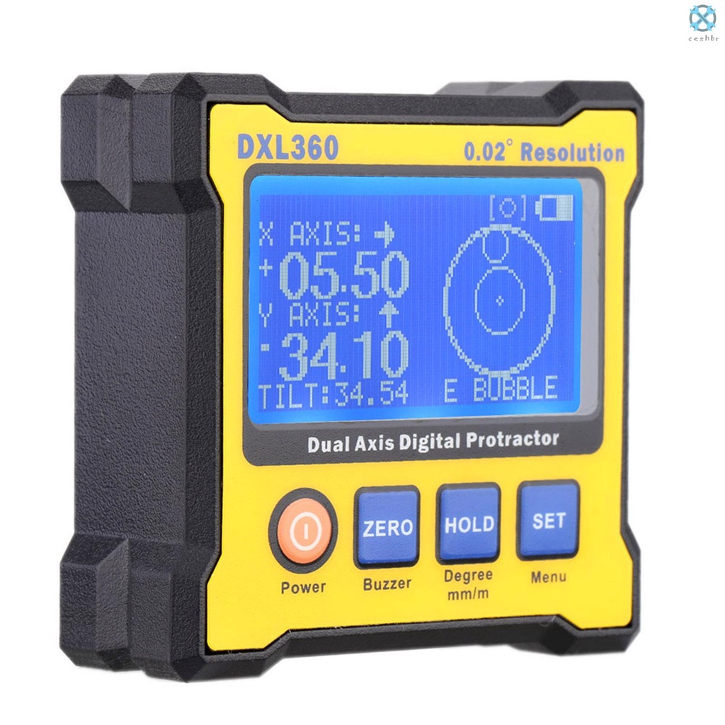 Dual-axis Digital Angle Protractor with Magnetic Base - Level Measure ...