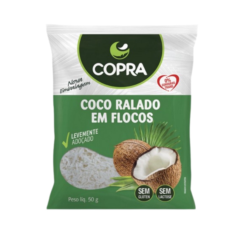 Coco Ralado Flocado 50gr - Copra | Shopee Brasil