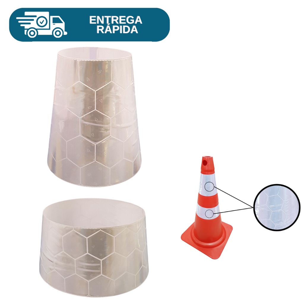 Jogo Faixa Refletiva Branca Para Cone 75cm Inferior e Superior ...