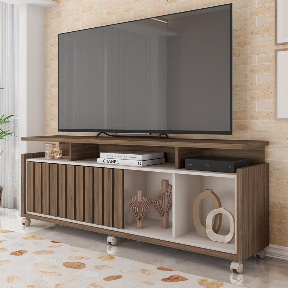 Bancada Rack Para Tv até 65 Polegadas Stars Marrom Caemmun | Shopee Brasil