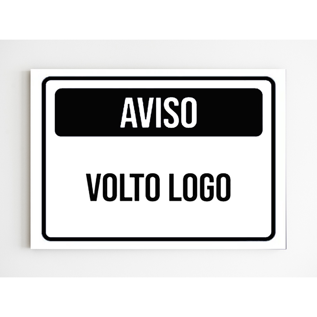 kit 10 placas de aviso volto logo horario de almoço mdf A4 | Shopee Brasil