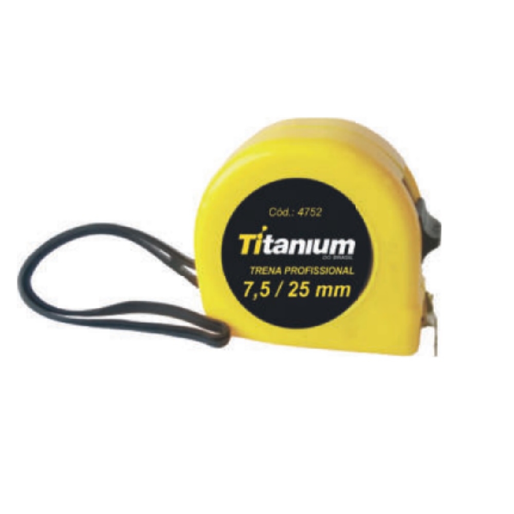 Trena de Medição Titanium Aço 7,5m Trava e Clip Profissional | Shopee ...