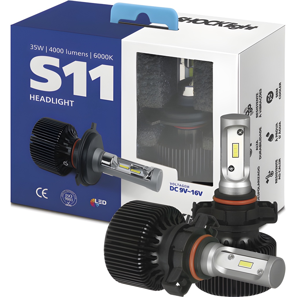 LED HEADLIGHT S11 H16 6000K 35W 4000LM - SHOCKLIGHT | Shopee Brasil