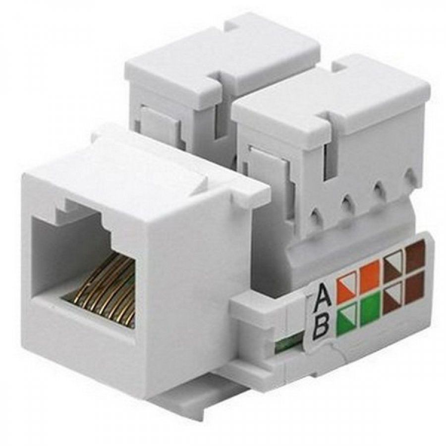 Conector Femea Rj45 Keystone Cat6 Branco Cat-6 ou Cat-5 | Shopee Brasil