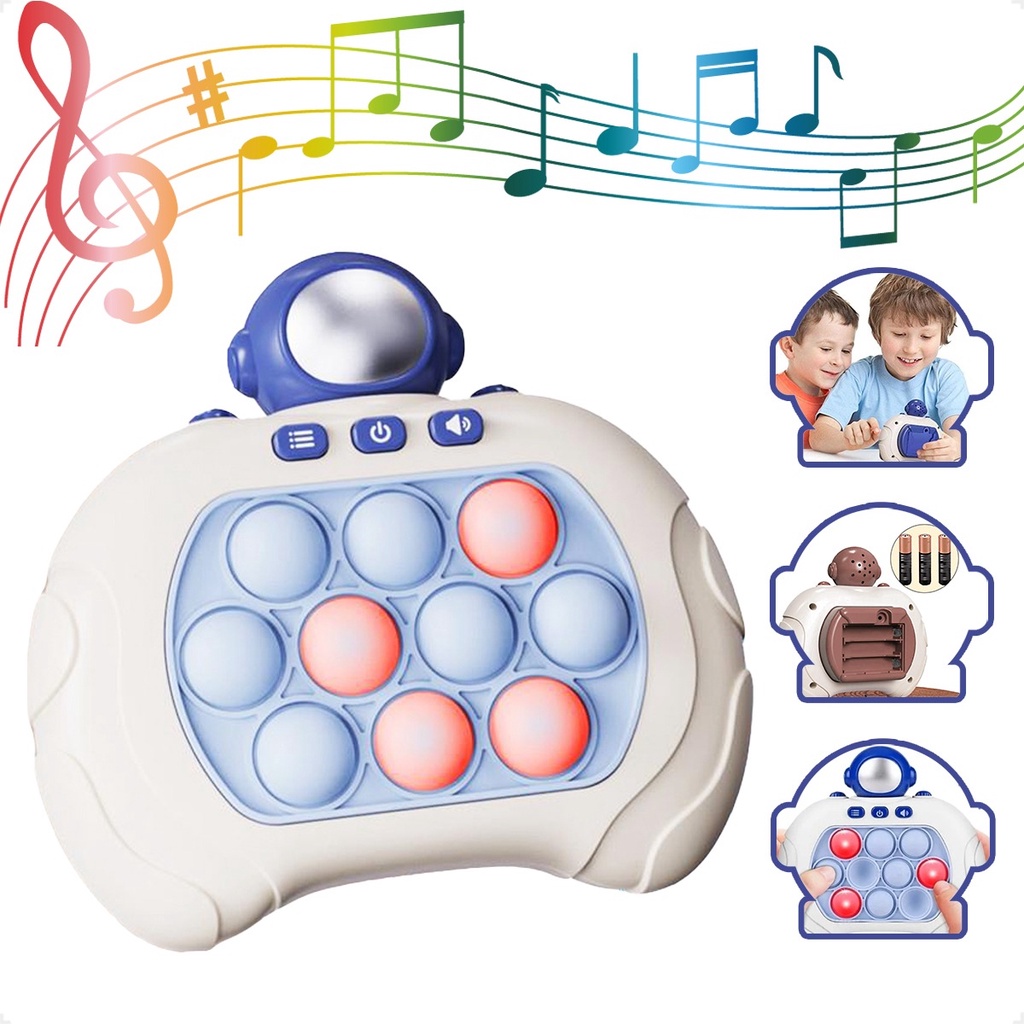 Mini Console Pop It Eletrônico Anti-stress Quick Push Pop Astronauta ...