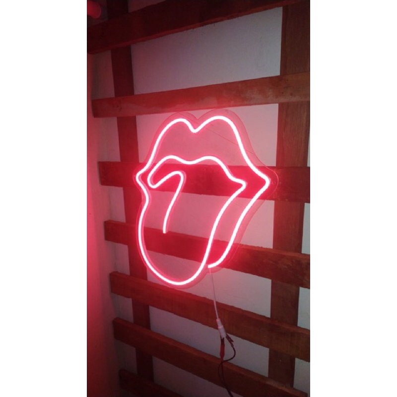luminária boca Rolling Stones em led neon | Shopee Brasil