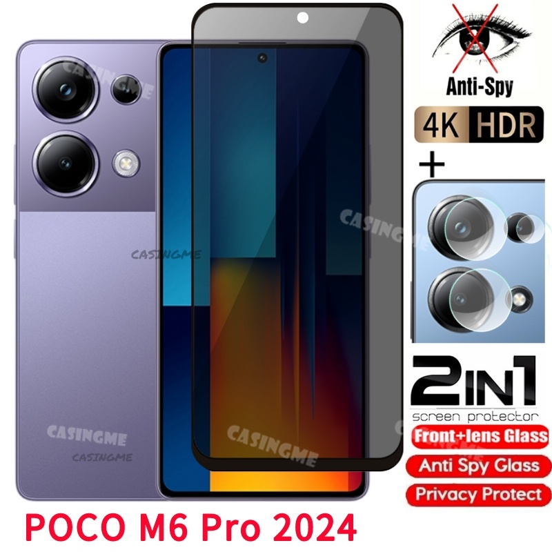 Poco M6 Pro 2024 Vidro Temperado Privado Para M6Pro M6 PocoM6 PocoM6Pro M6Poco M 6 4G 5G Anti ...