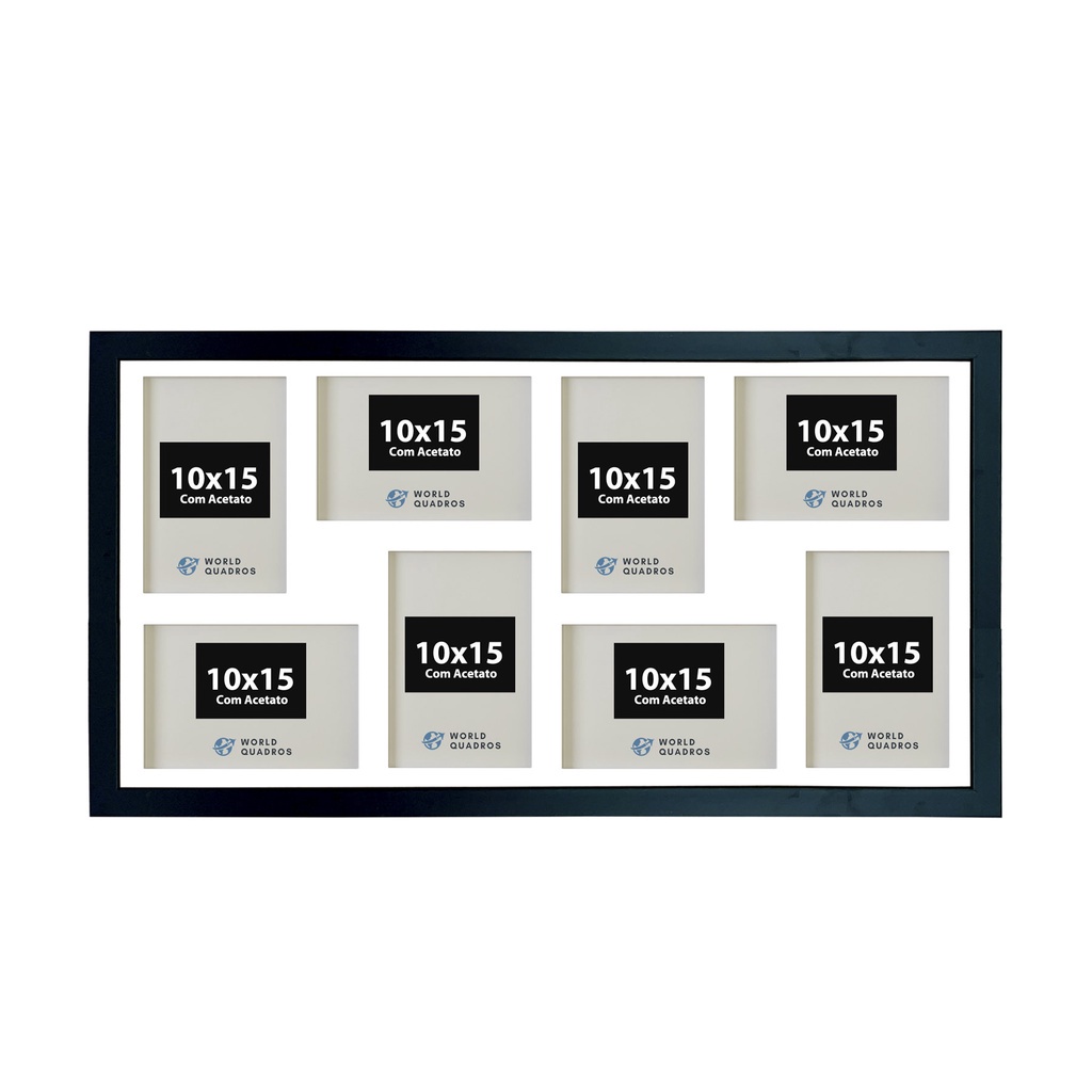 Quadro Painel Multifotos 8 Foto 10x15 Paspatur Branco Moldura Acetato Parede Criativo Luxo ...