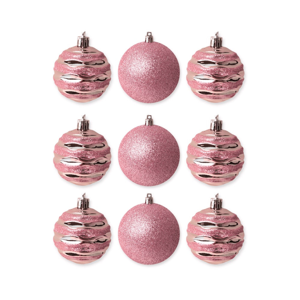 Kit Bola De Natal Rosa | Shopee Brasil