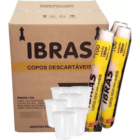 CAIXA DE COPO DESCARTAVEL DE 180 ML COM 2500 UNIDADES | Shopee Brasil