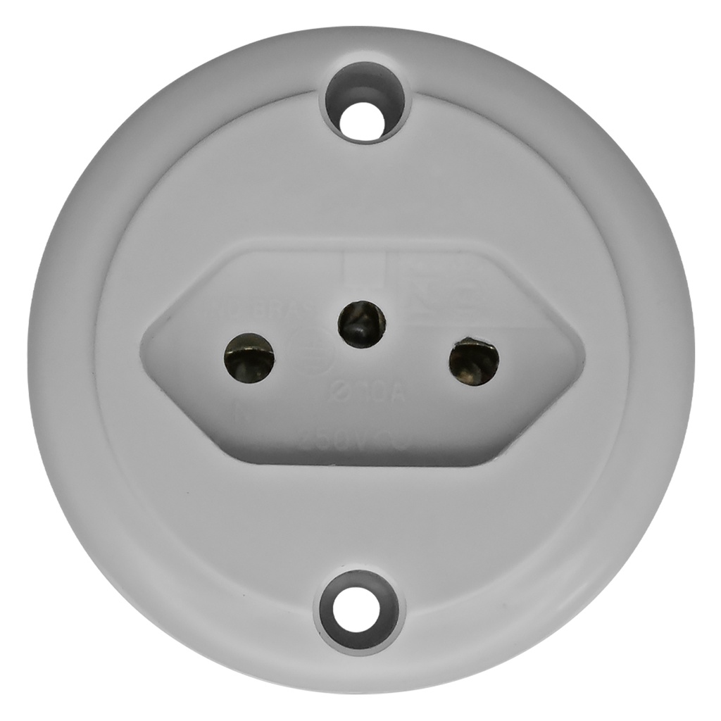 TOMADA EXTERNA REDONDA SOBREPOR 2P+T 10A 250V NBR | Shopee Brasil