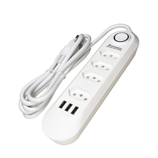 Extensão Elétrica 2m Com 4 Tomadas e 3 Entradas USB com Botão Power Socket - A191 | Shopee Brasil