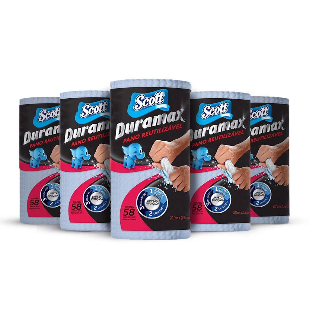 Kit com 5 Panos Duramax Scott Azul - Multiuso Reutilizável | Shopee Brasil