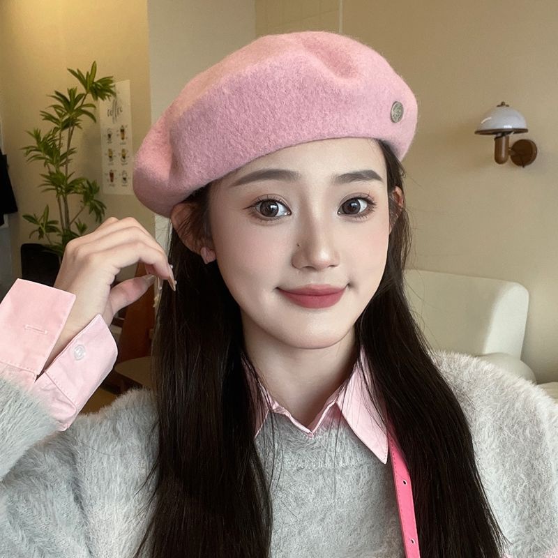 Flor de Cerejeira Pink~Woolen Influenciador de Boina Influenciador de ...