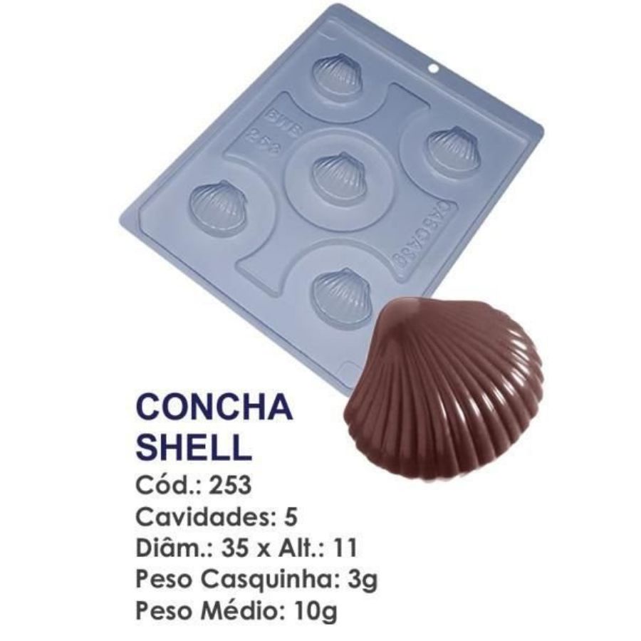 Forma de Acetato em formato de Concha Shell BWB - Rizzo Confeitaria ...