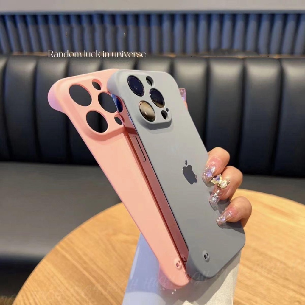 Luxo Ultra Fino Sem Moldura Para PC À Prova De Choque Capa Dura iPhone 15 14 13 12 11 Pro Max 14 ...