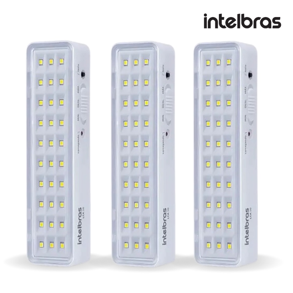 Kit Com 3 Unidades Luz de Emergência Luminária Lea 31 Led 1w Bivolt ...