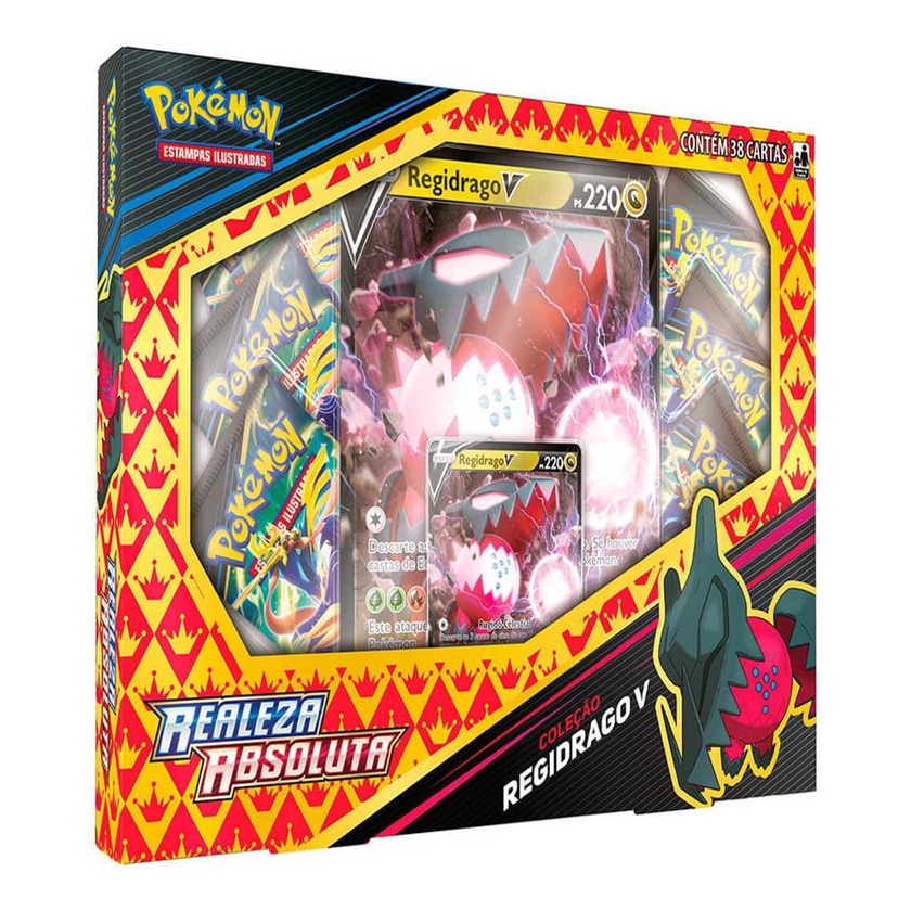 Box Pokemon Tcg Realeza Absoluta Regidrago V Original Copag | Shopee Brasil