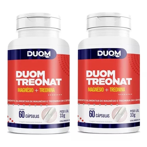Kit 2 Suplementos Treonat Magnésio + Treonina 60 Cáps – Duom | Shopee ...