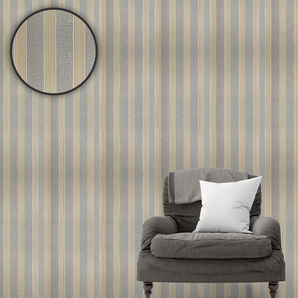 Papel de Parede Autoadesivo Listras Douradas 5/10/15/20m x 45cm – Elegante p/ Sala e Quarto ...