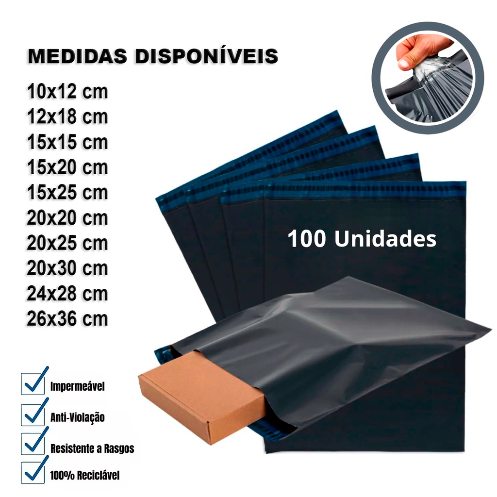 Envelope Segurança Saco Plástico Correio Sedex Lacre Auto Colante ...