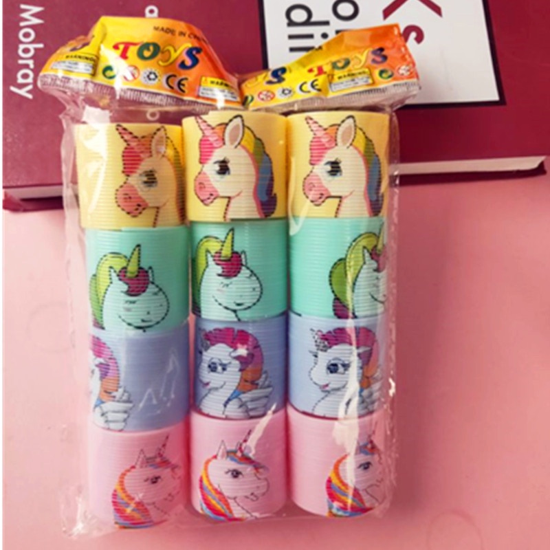 Novidade Mini Rainbow Magic Spring Coil Toys Happy Face Unicorn Kids ...