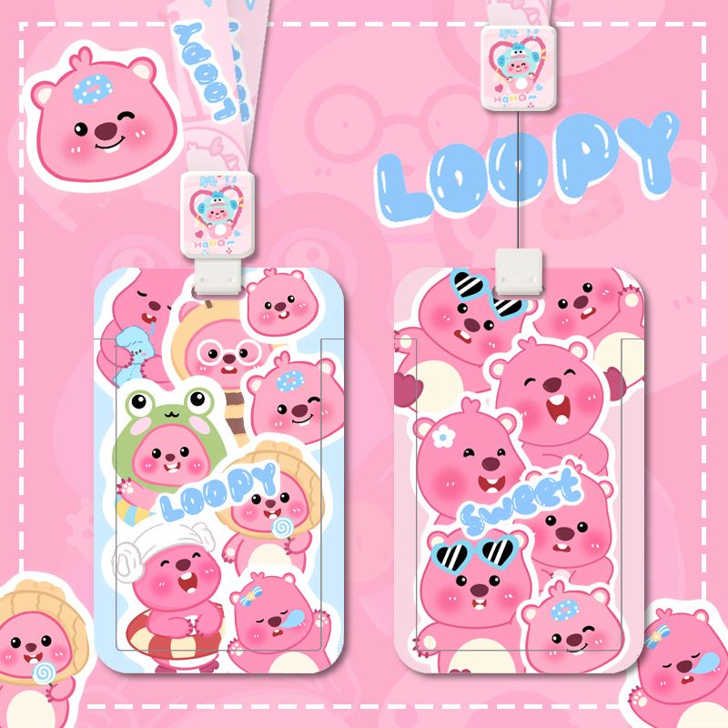 Bonito dos desenhos animados loopy pequeno castor estudante Campus ...