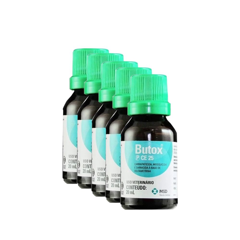 Butox 20ml Msd Carrapaticida Sarnicida Pulgas 5Un | Shopee Brasil