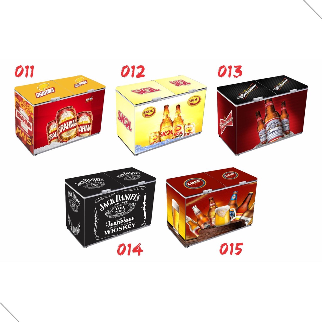 Adesivo Freezer Horizontal Envelopamento 2 Tampas Cerveja | Shopee Brasil