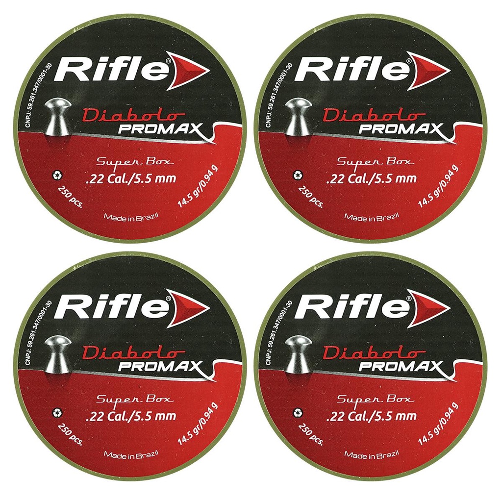 4un Chumbinho 5.5mm Rifle Diabolo Promax - 250un | Shopee Brasil